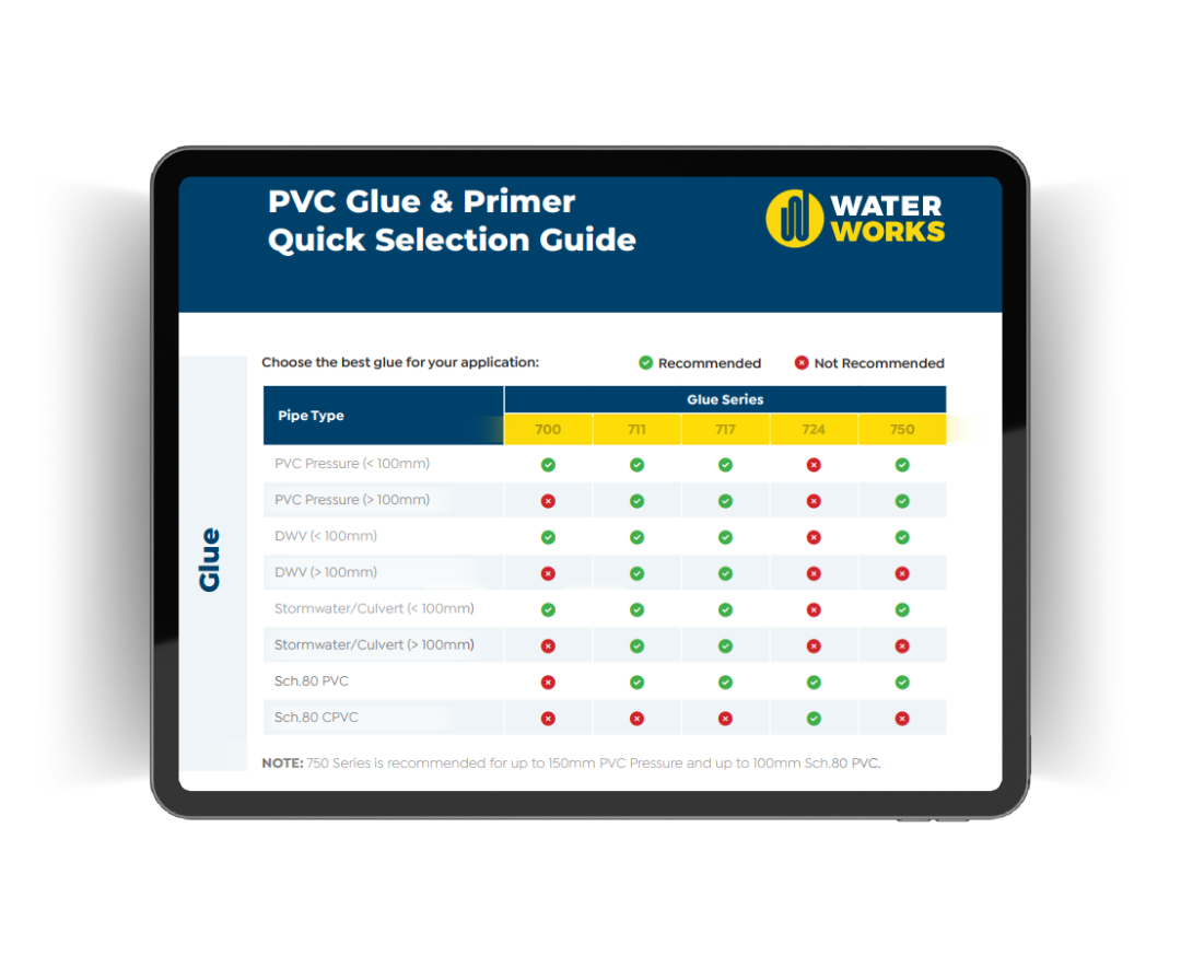 Download our PVC Glue & Primer Quick Selection Guide